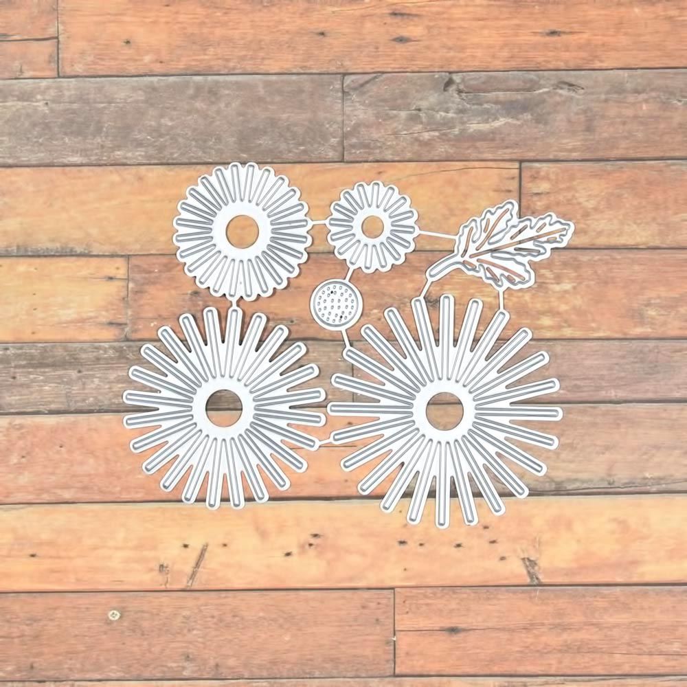 flores con hoja suaje - SUZZY #099042 - La esquinita del scrap