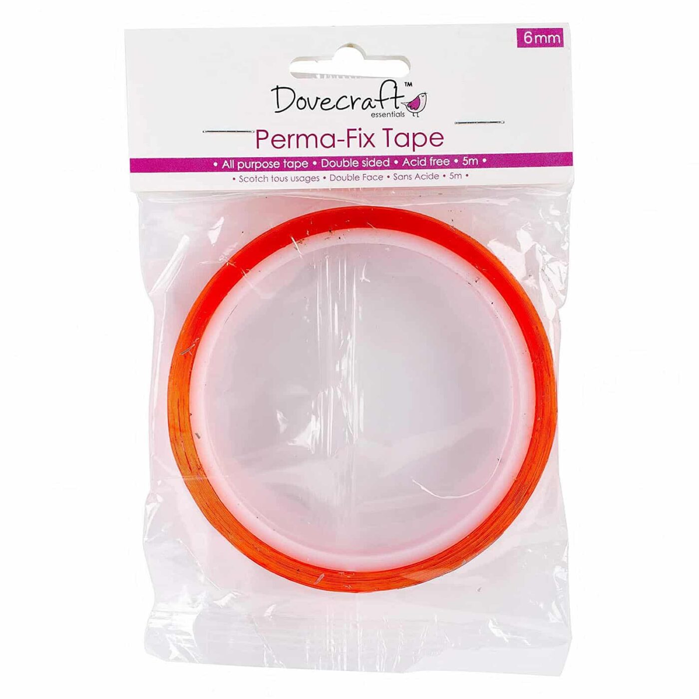 cinta adhesiva doble cara permanente 5m x 6mm - Dovecraft - La ...